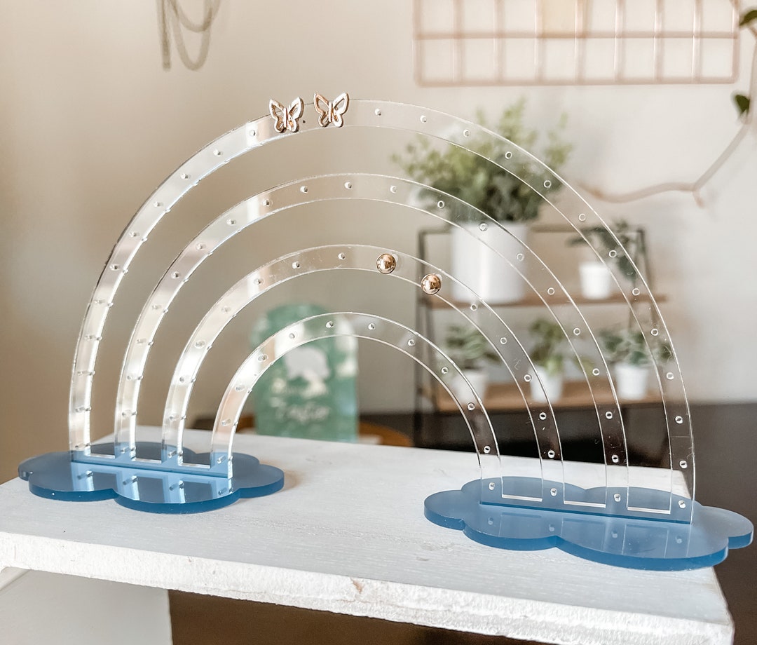Acrylic Rainbow Earring Display Acrylic Earring Stand Clear Rainbow ...