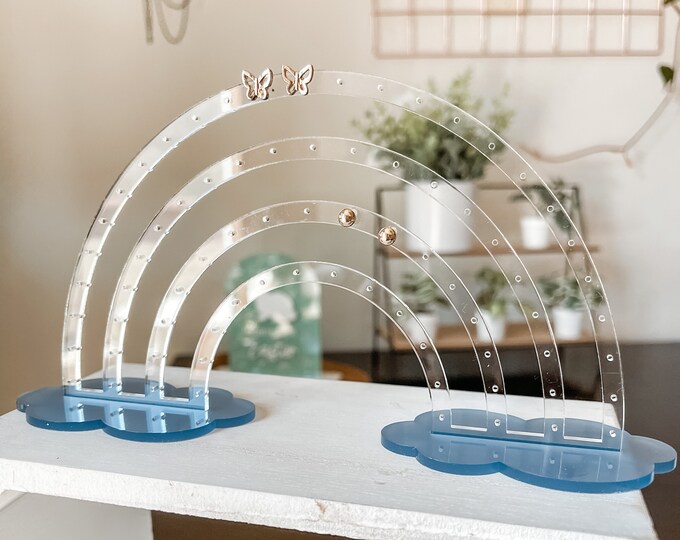 Rainbow Earring Stand, Earring Organizer, Gift for Girls, Acrylic ...