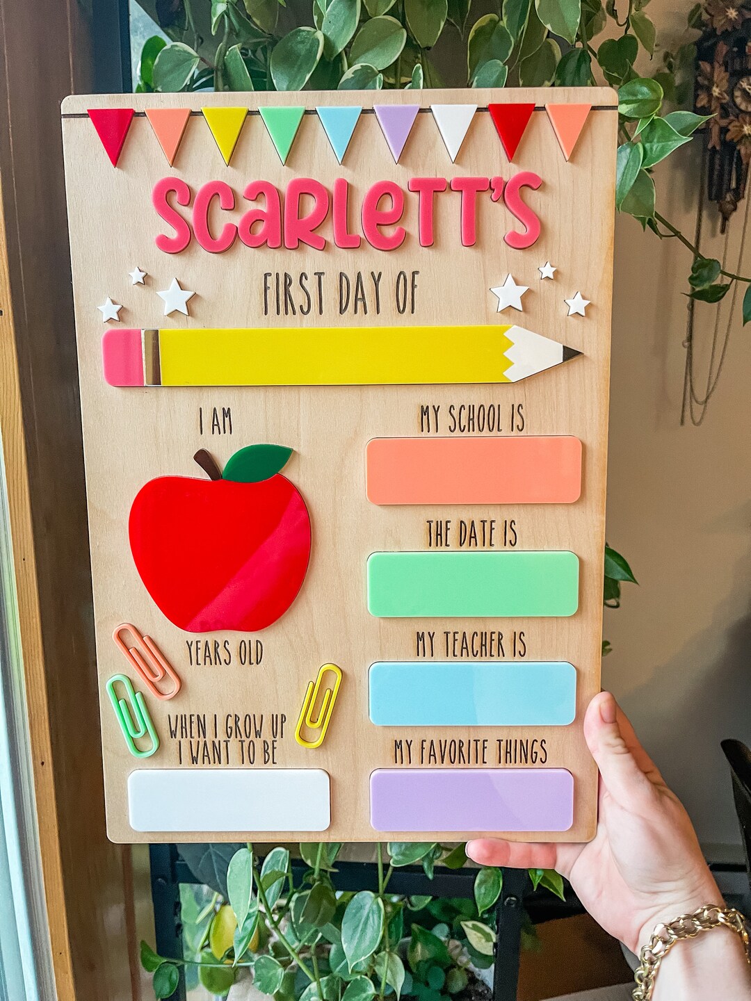 Back to School Personalized Interchangeable First Day of School Last ...