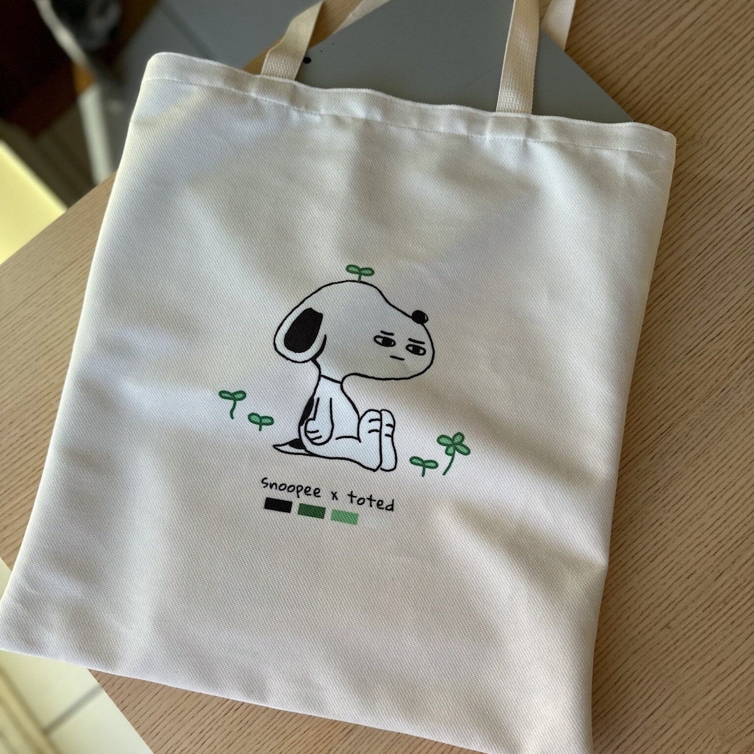 Snoopy Tote Bag Snoopee, Aesthetic, Minimalist, Cute, Large Shoulder ...