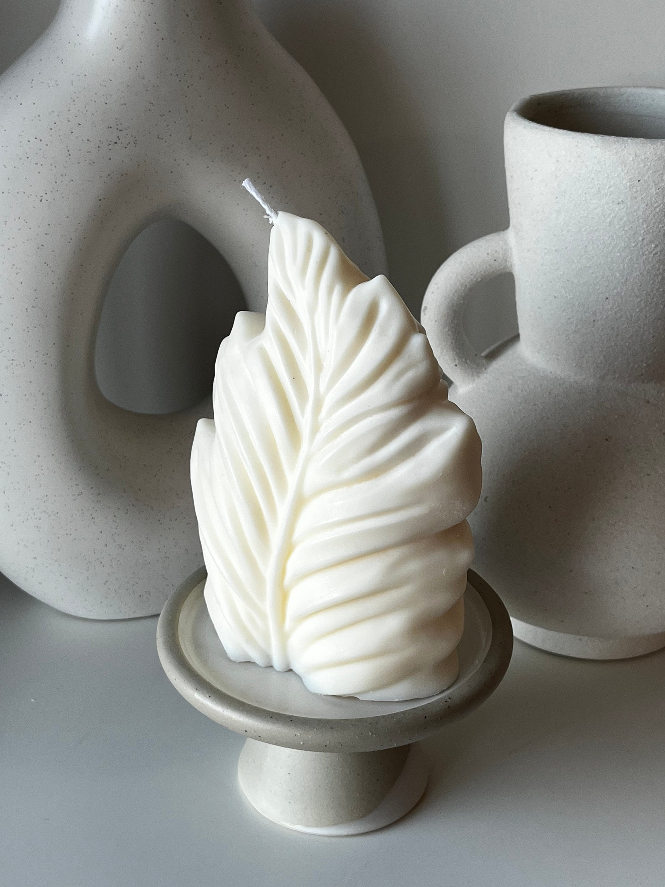 Leaf Candle 100% Natural Wax Soy Wax Paraffin Free Vegan Candle Large ...