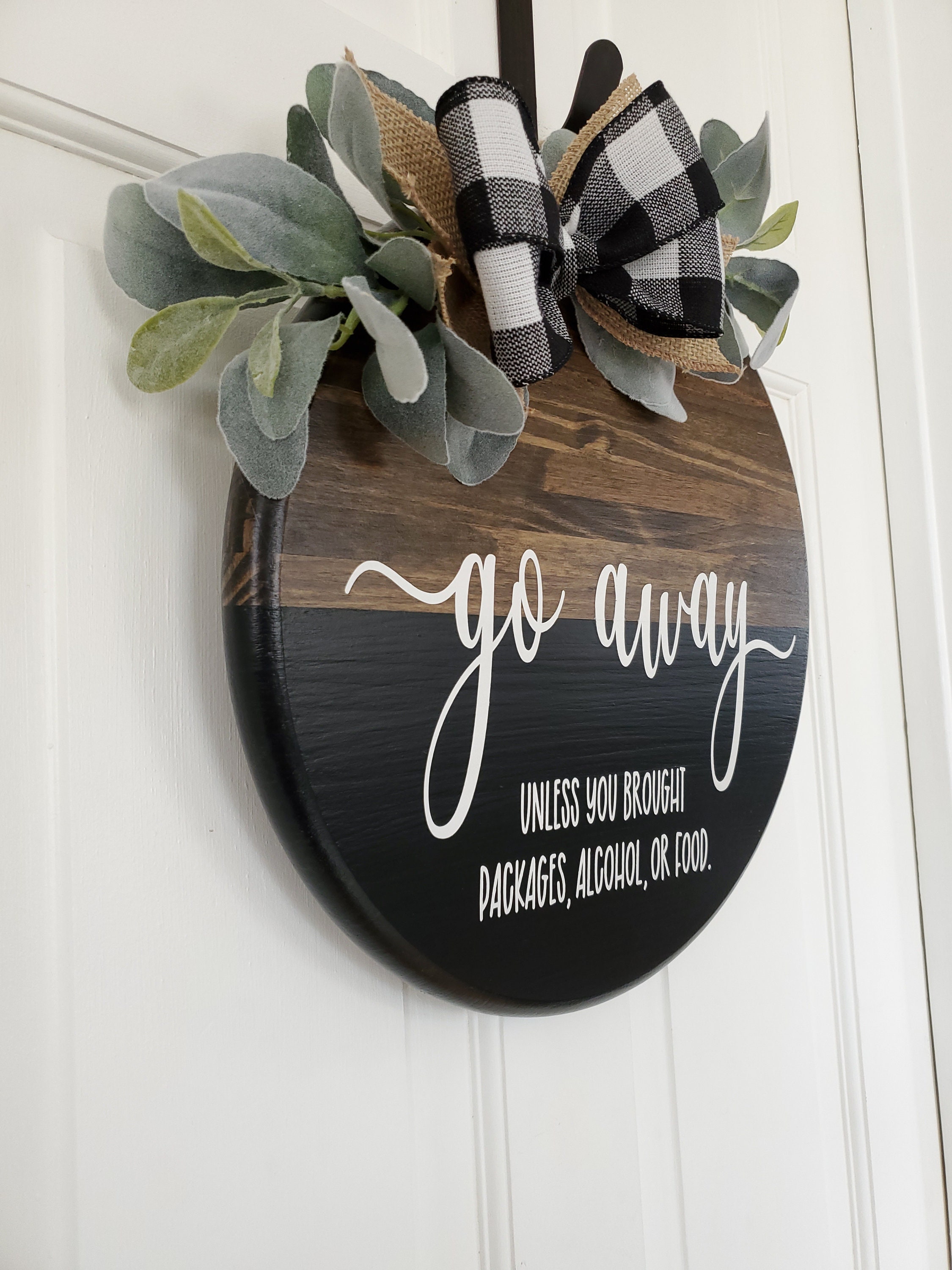 Go Away Sign / Front Door Hanger - Etsy