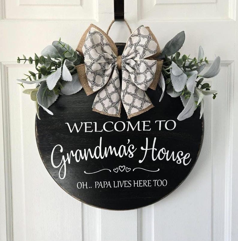 Grandma's House Sign / Front Door Hanger - Etsy