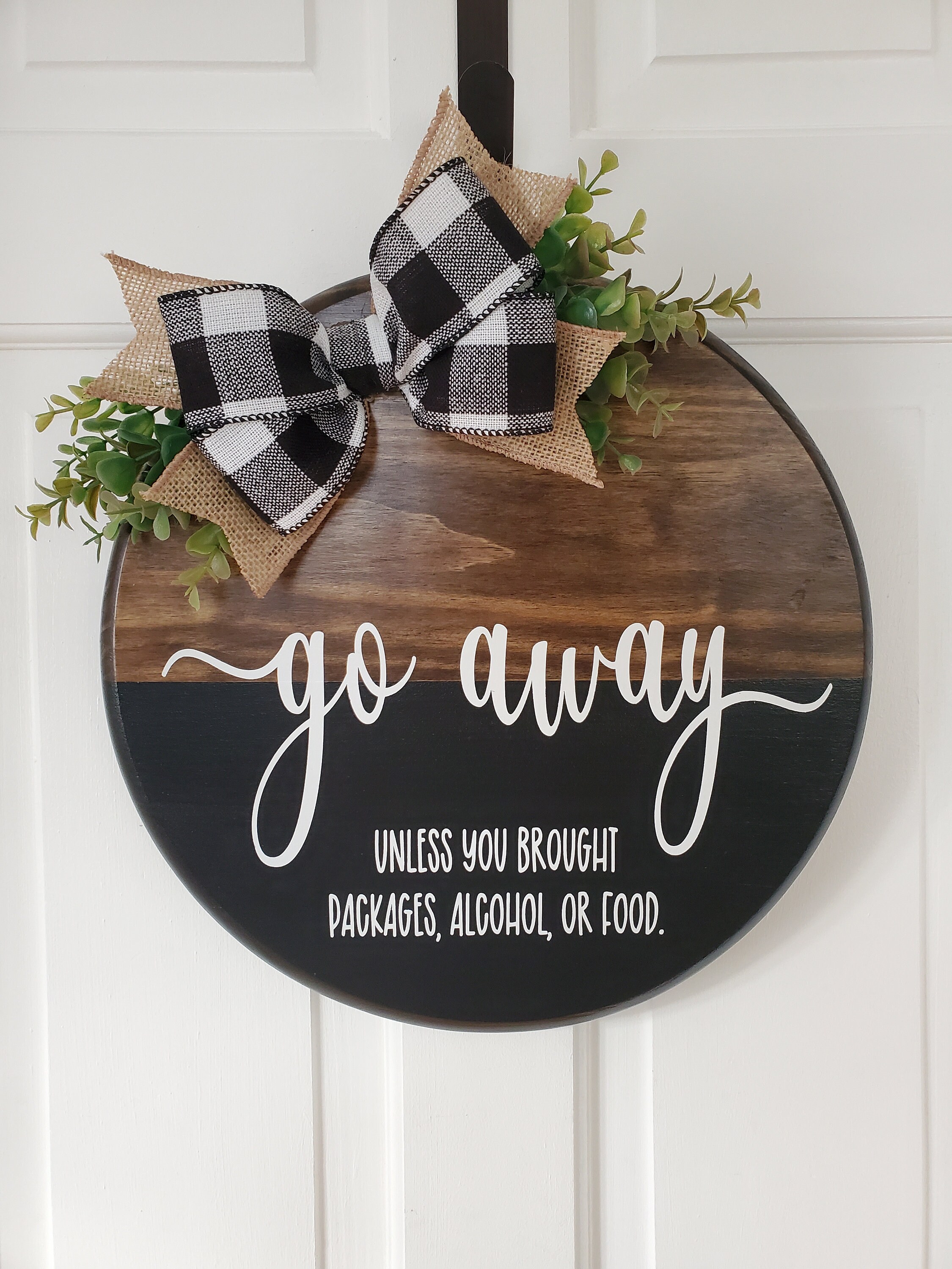 Go Away Sign / Front Door Hanger - Etsy