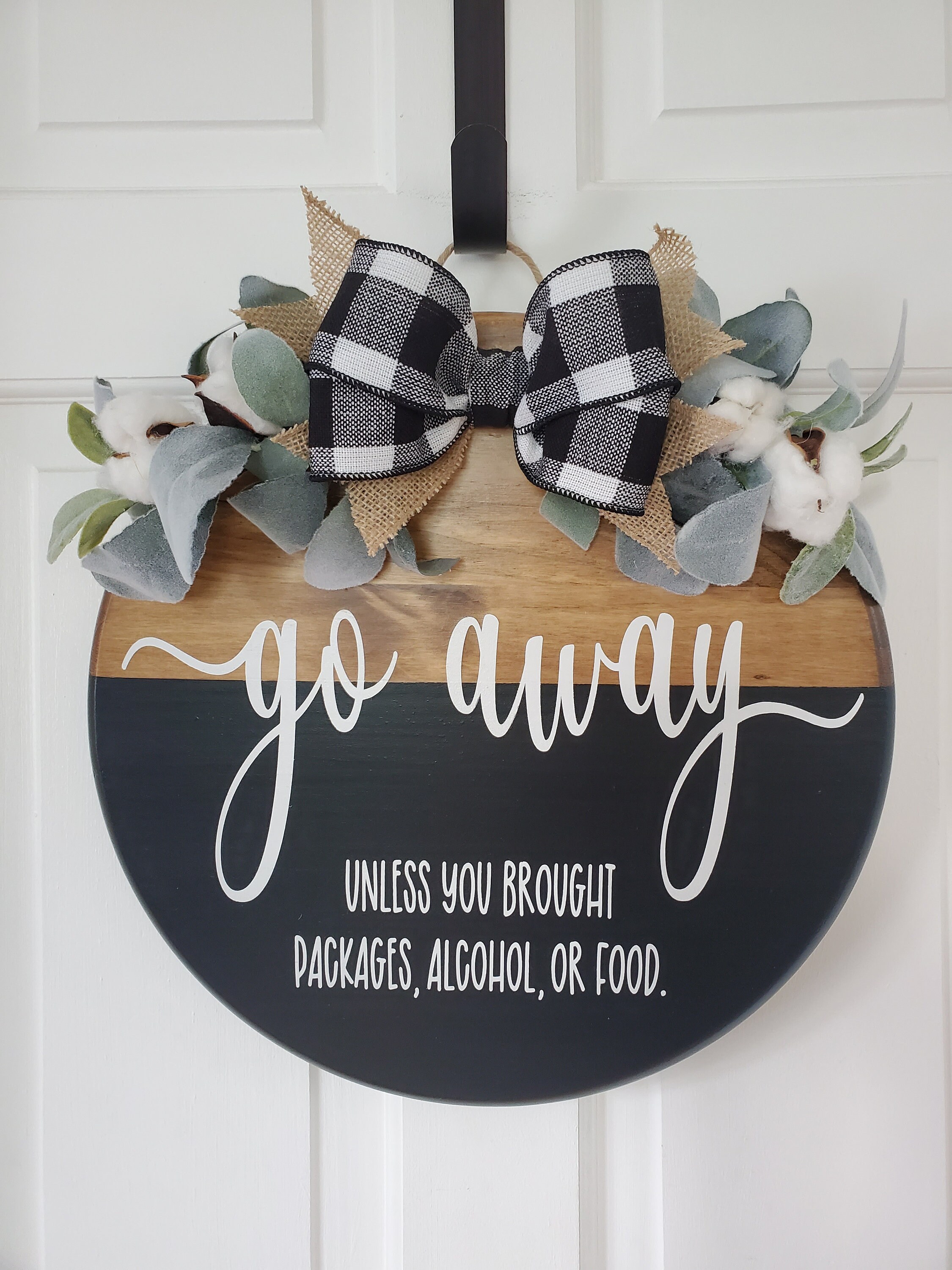 Go Away Sign / Front Door Hanger - Etsy