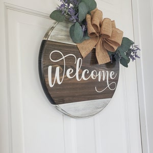 Rustic Welcome Sign / Front Door Hanger - Etsy