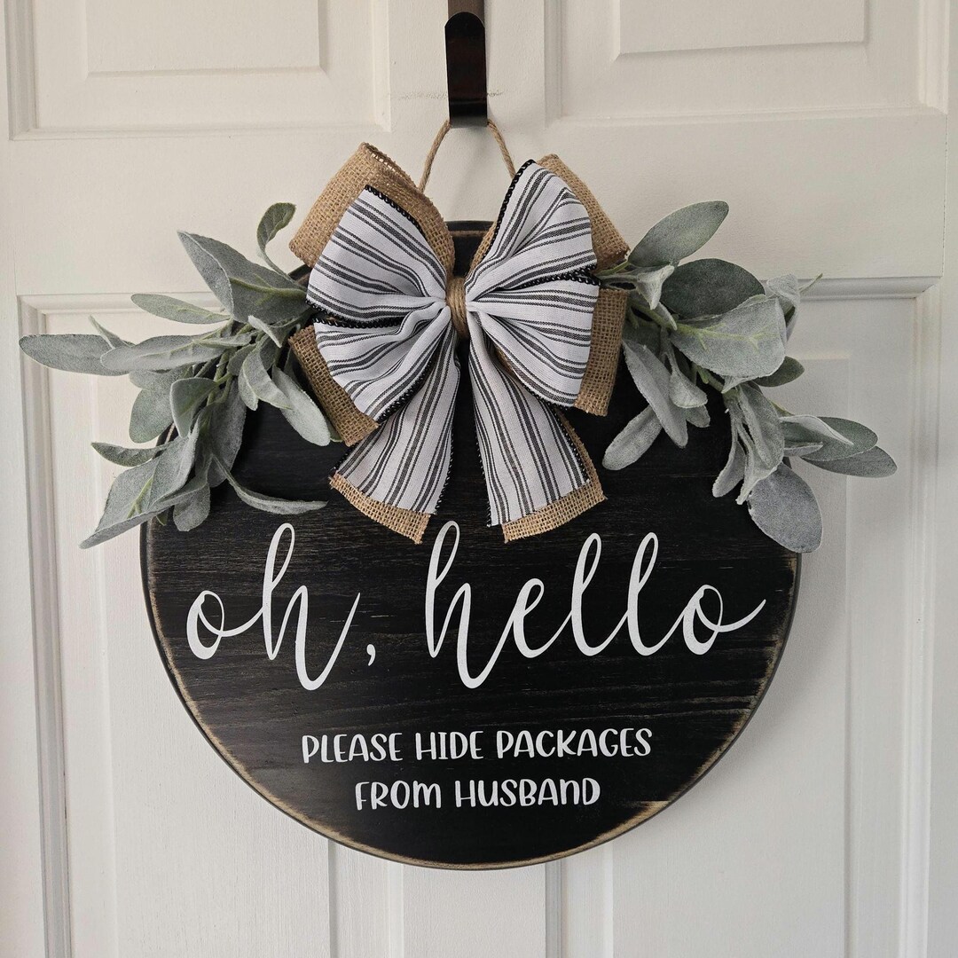 Hide Packages From Husband / Front Door Hanger - Etsy