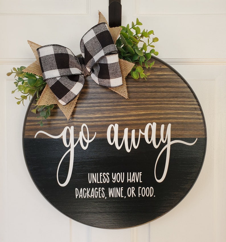 Go Away Sign / Front Door Hanger - Etsy