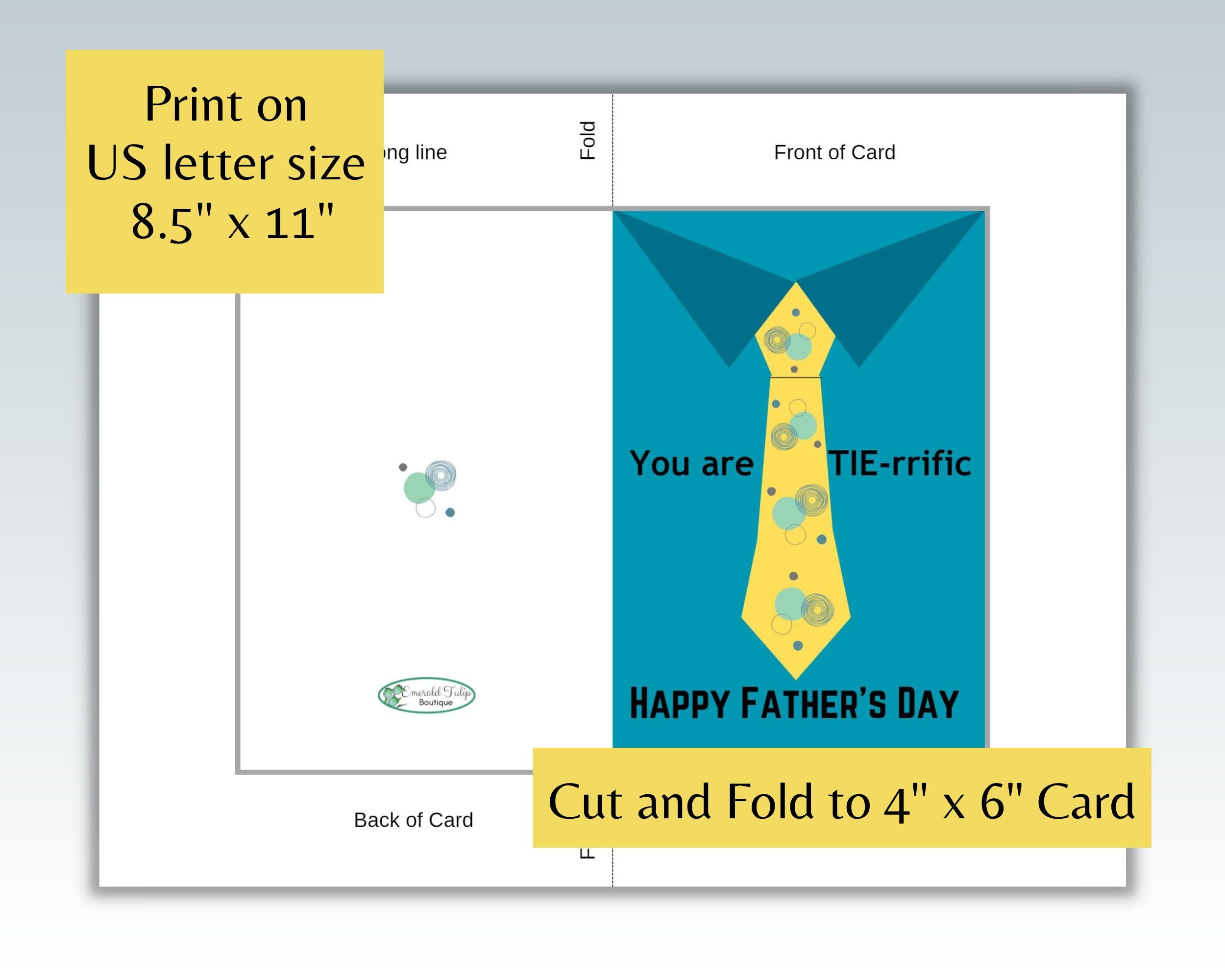 Father's Day Card Digital Printable You Are Tie-rrific - Etsy