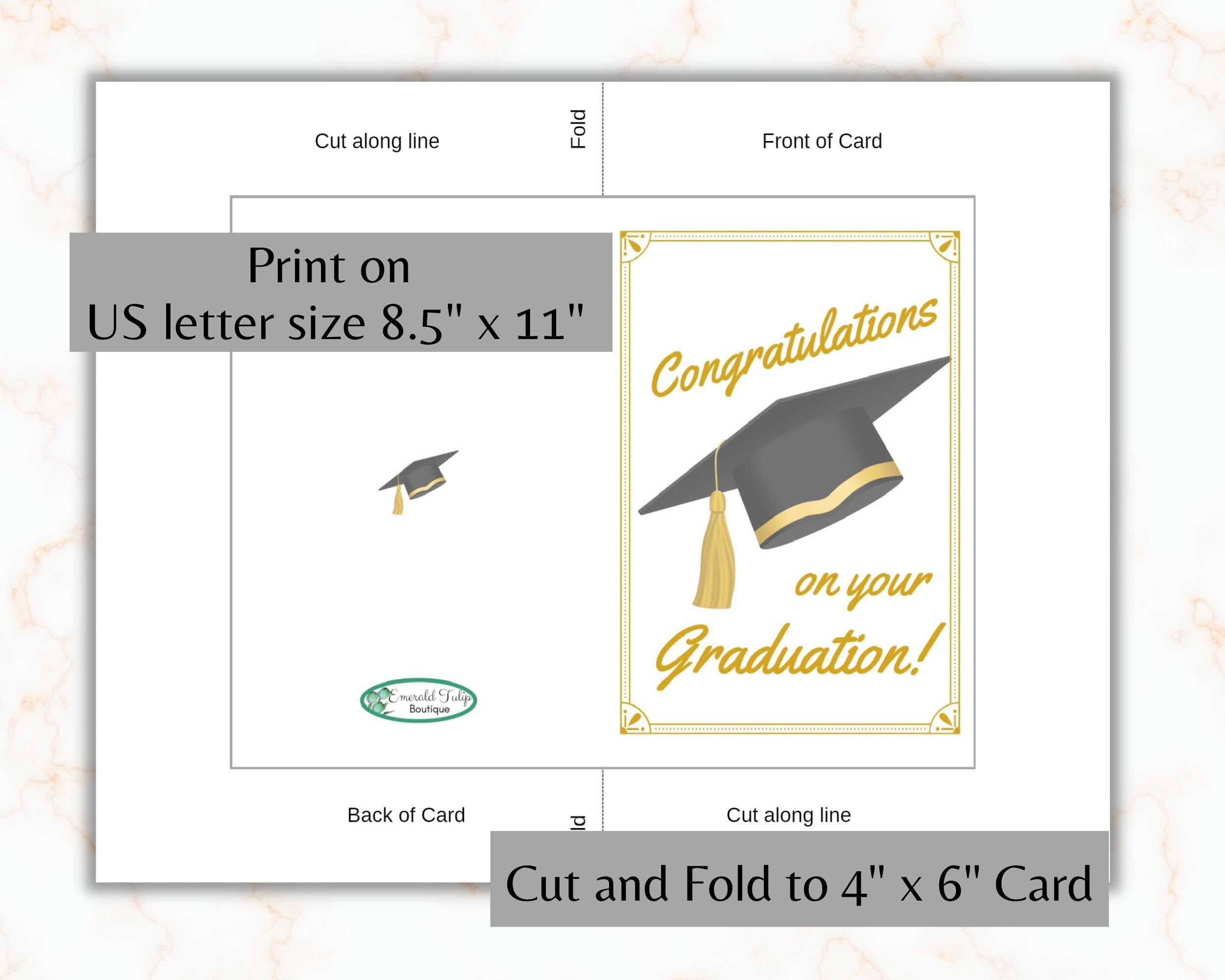 Graduation Cap Greeting Card Printable Instant Digital Download - Etsy