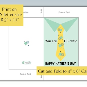 Father's Day Card, You Are Tie-rrific, Instant Download Printable Card ...