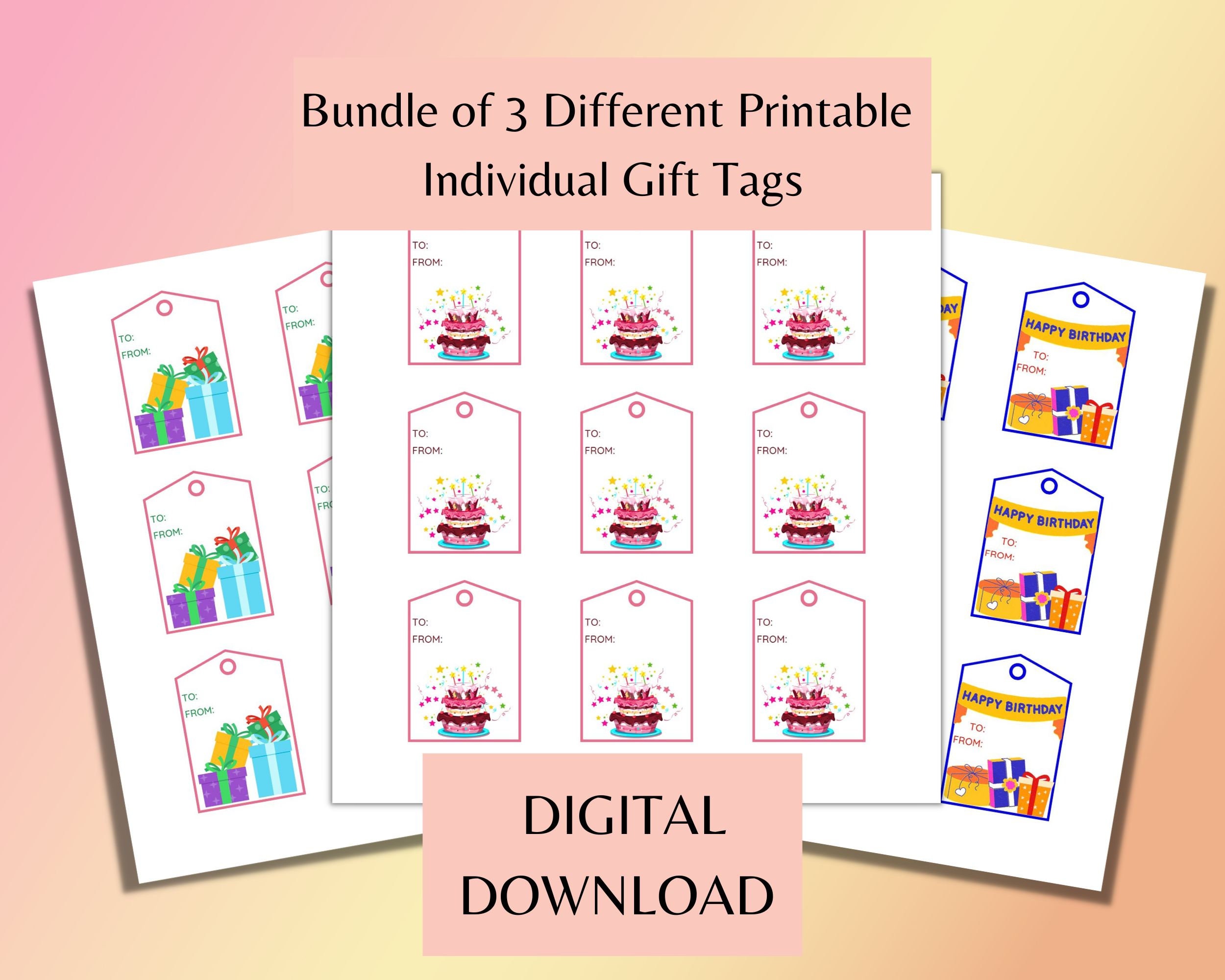 Gift Tags Printable Bundle, Instant Download Printable - Etsy