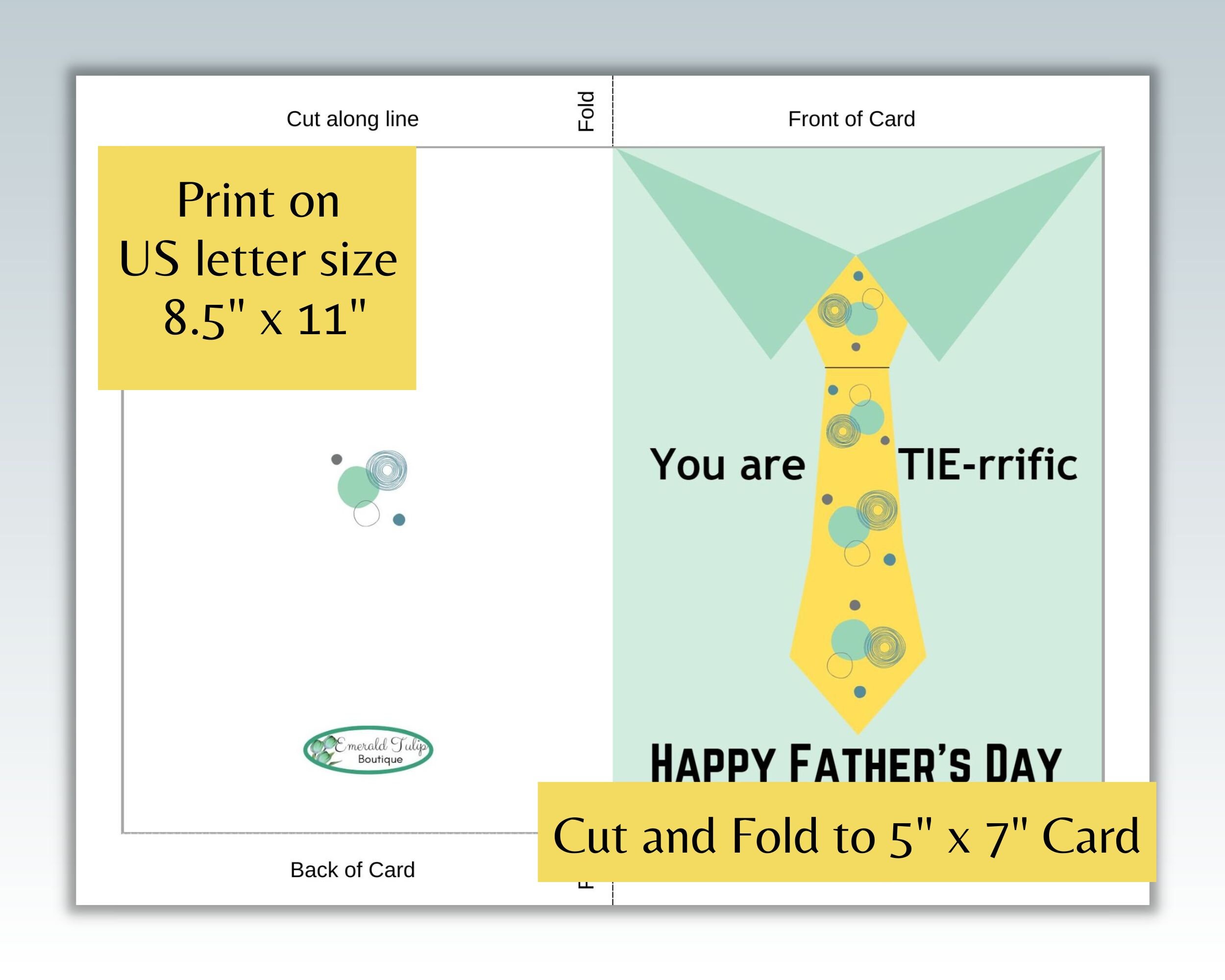Father's Day Card Digital Printable You Are Tie-rrific - Etsy