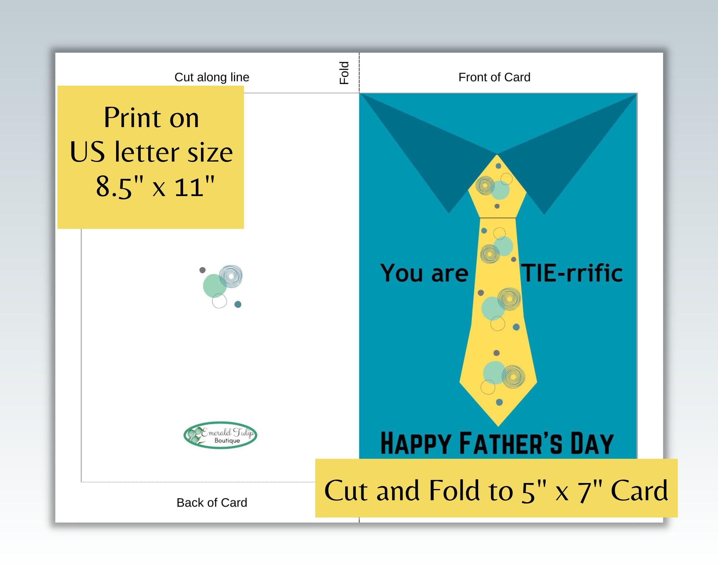 Father's Day Card Digital Printable You Are Tie-rrific - Etsy