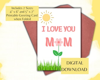 Printable Mother's Day Card "i Love You This Much!" - Instant Download ...
