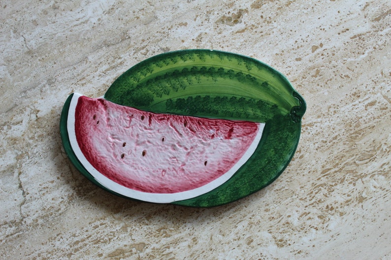 Vintage Hand Painted Ceramic Watermelon Trivet - Made in Italy - Etsy