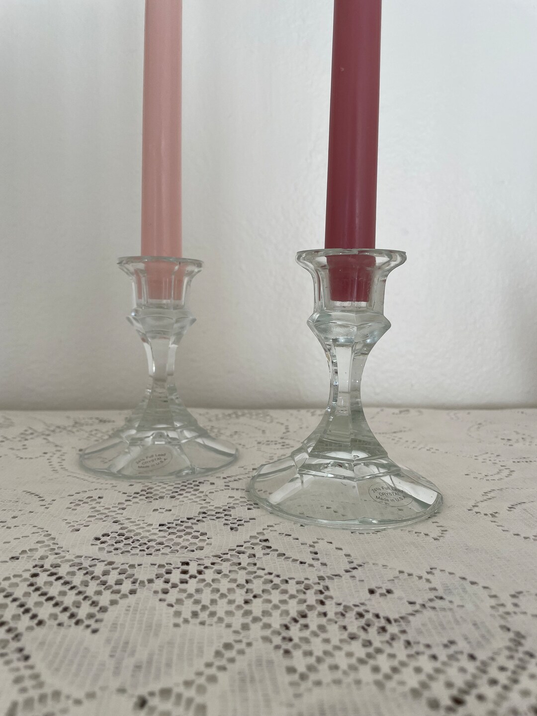 Vintage Lead Crystal Taper Candle Holders - Set of 2 - Etsy