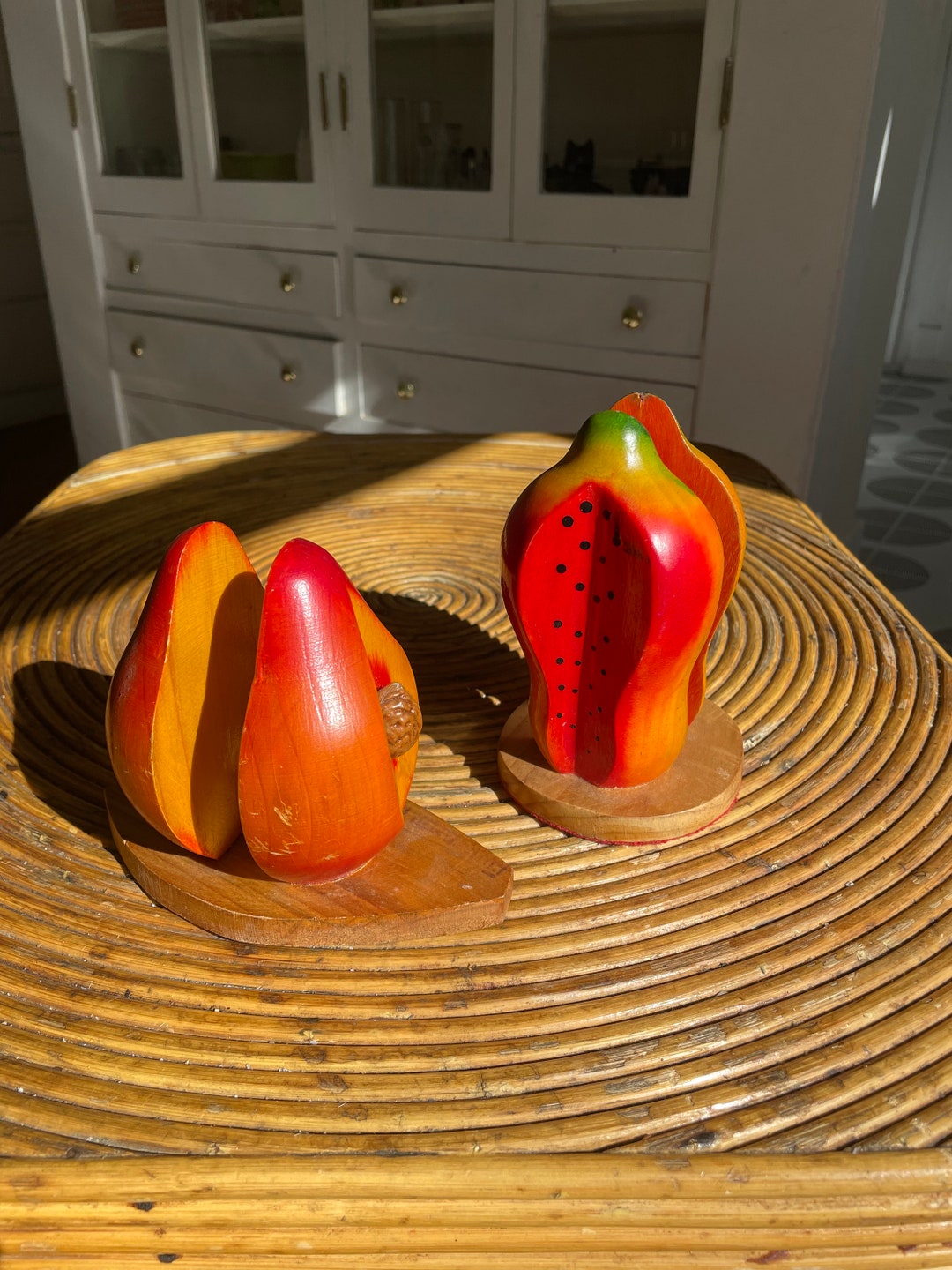 Hand Carved Wooden Fruit Napkin Holders (two Styles) - Etsy