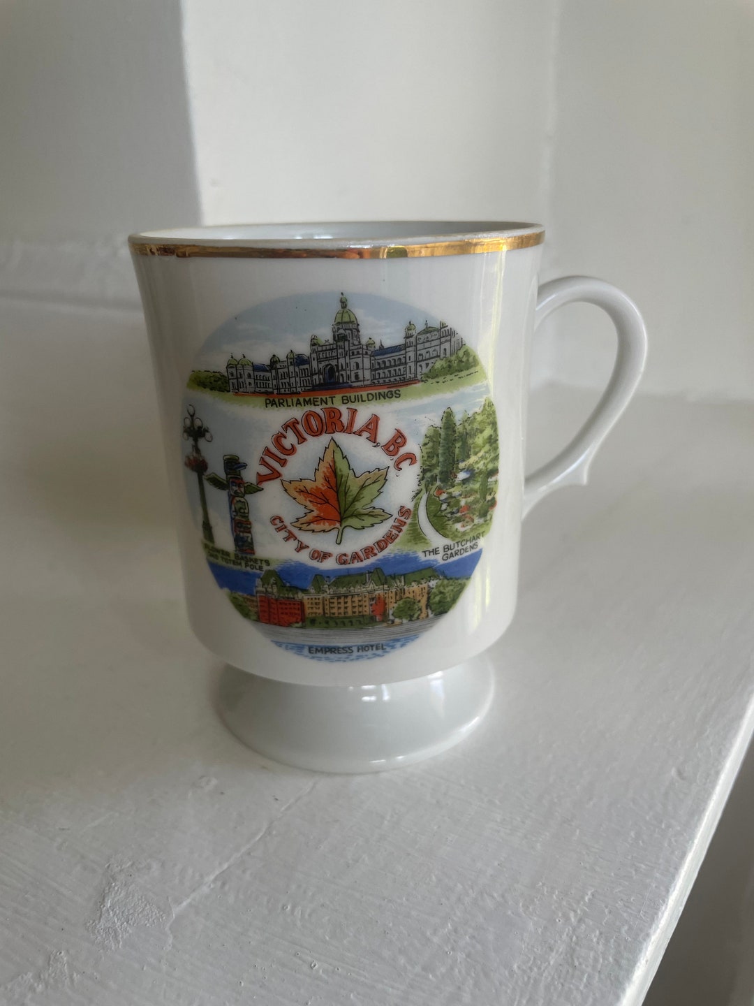 Vintage Victoria, BC Souvenir Pedestal Bottom Mug - Etsy