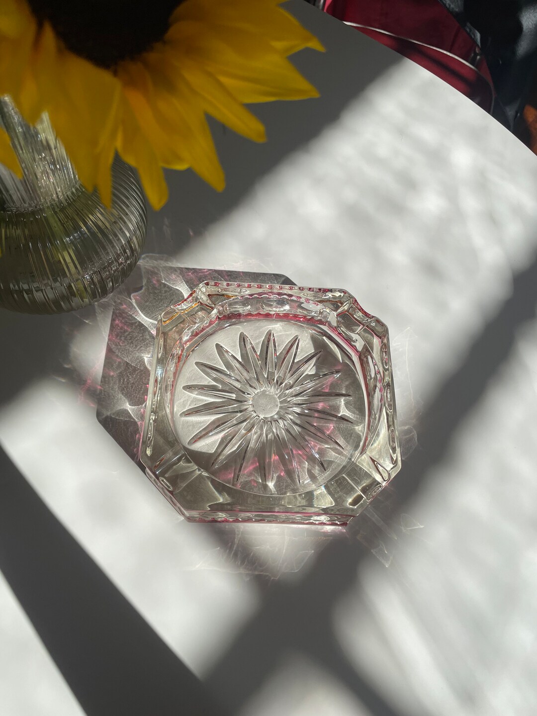Vintage Tiffin King's Crown Ruby Flash 5 3/8 Inch Square Ashtray - Etsy