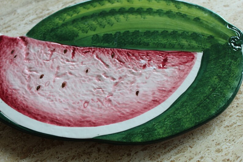 Vintage Hand Painted Ceramic Watermelon Trivet - Made in Italy - Etsy