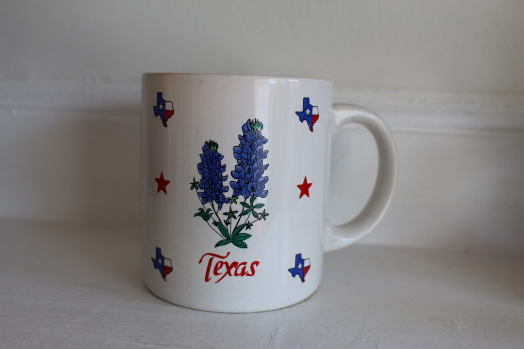 Vintage Texas Floral Bluebonnet Souvenir Mug - Etsy