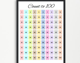 Numbers 0 100 Chart Printable Hundreds Chart Classroom - Etsy