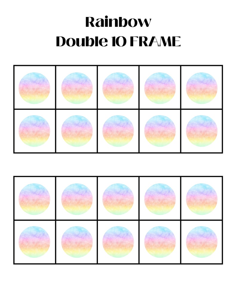 Ten Frame Math, Rainbow Double Frame, Ten Frame Activity Printable ...