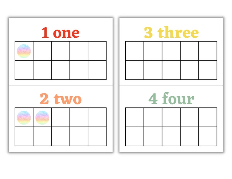 Ten Frame Math, Rainbow Double Frame, Ten Frame Activity Printable ...
