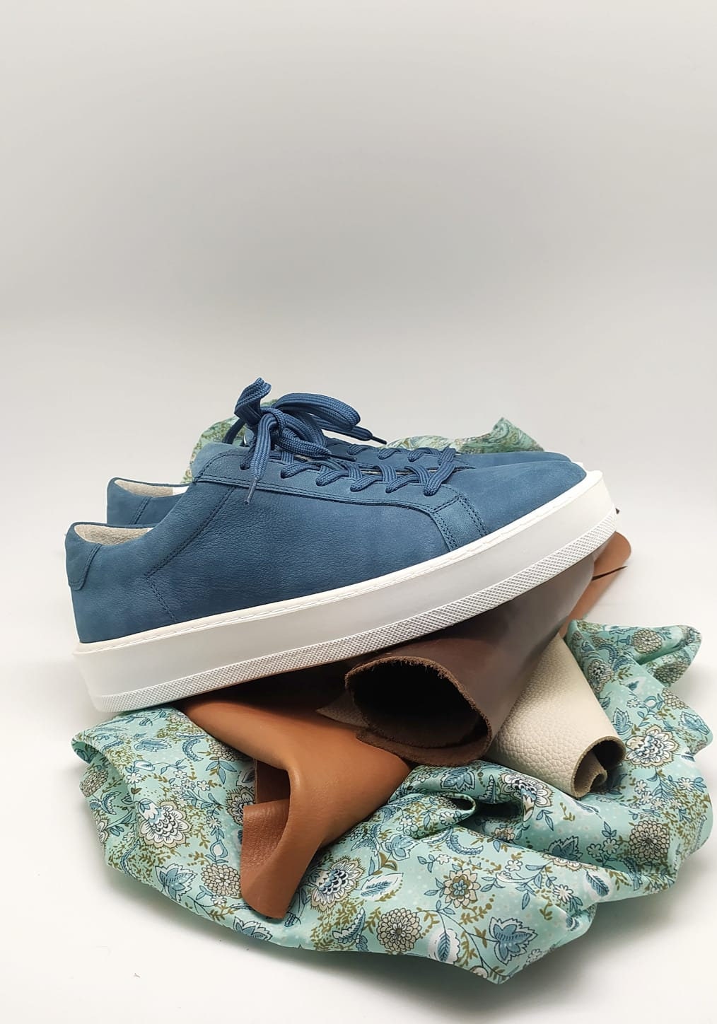 Handmade Leather Blue Barefoot Shoes,men's Genuine Leather Sneakers ...