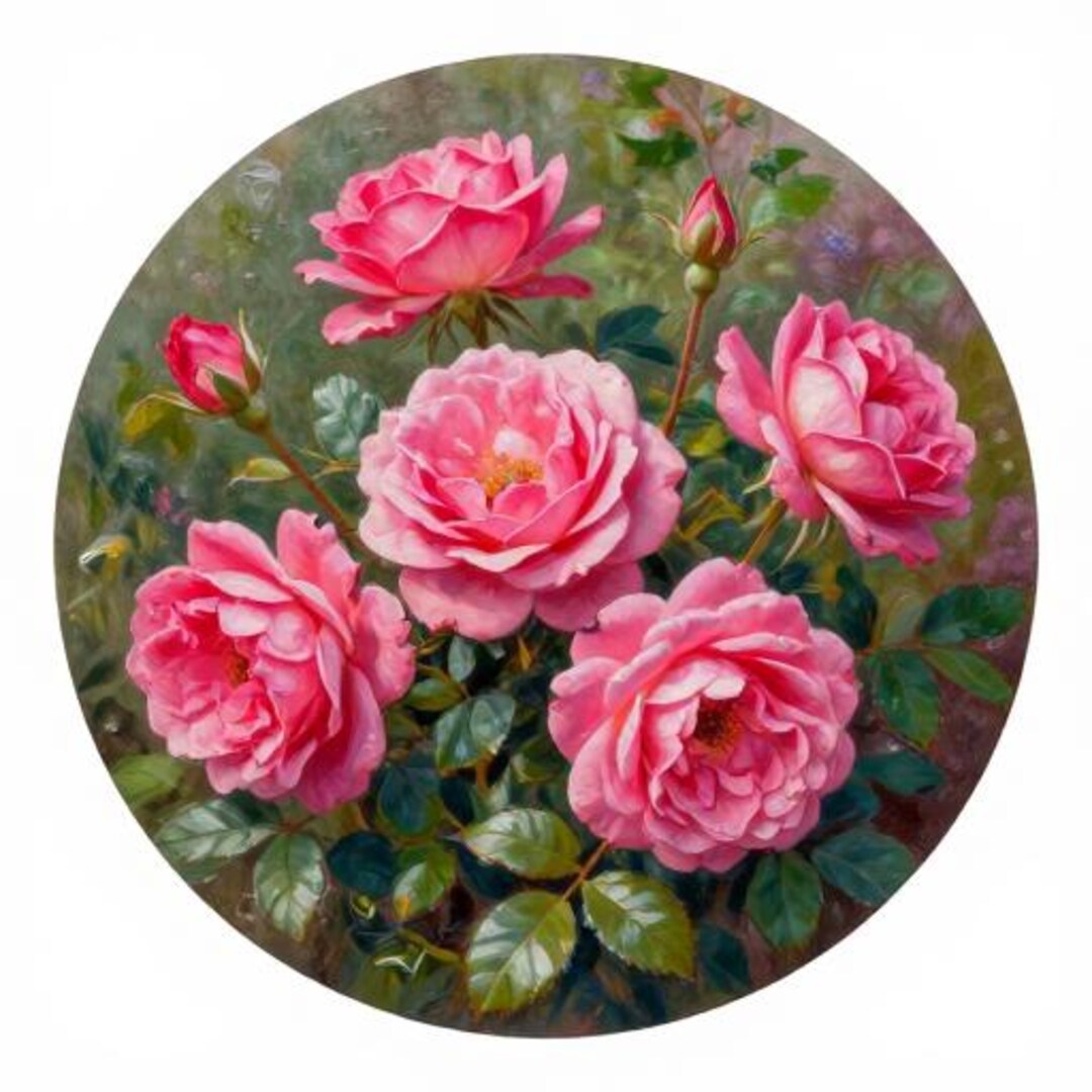 Fuchsia Rose Card Set – 5 Printable Floral Cards – Instant Download ...