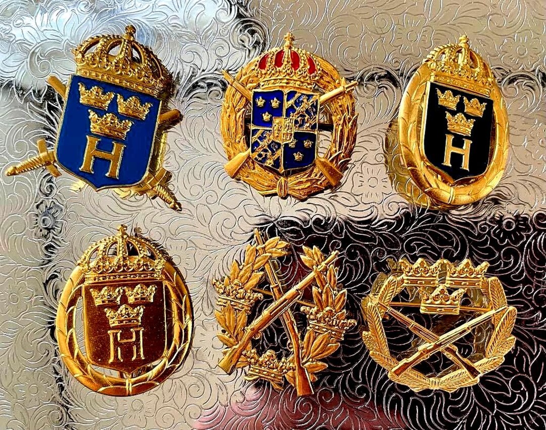 Defence League Swedish Military Badges 6 Pieces Numismatics - Etsy