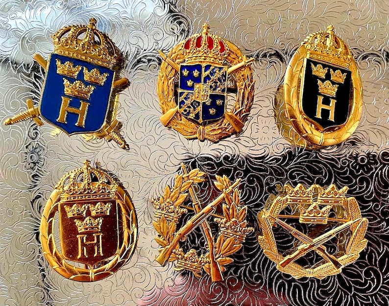 Defence League Swedish Military Badges 6 Pieces Numismatics - Etsy
