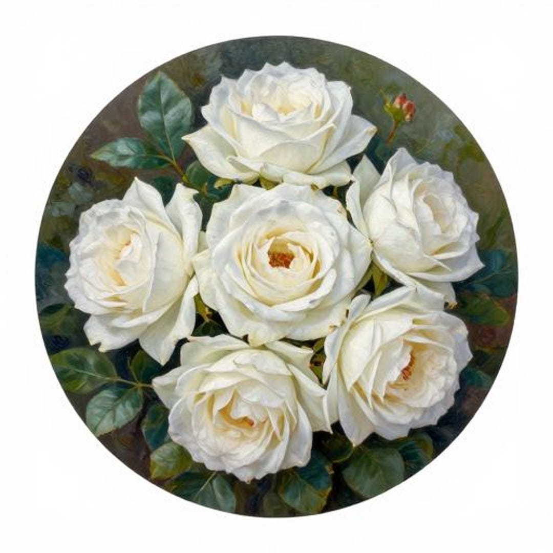 White Roses – Digital Floral Card Set (5 Pieces, Instant Download) - Etsy