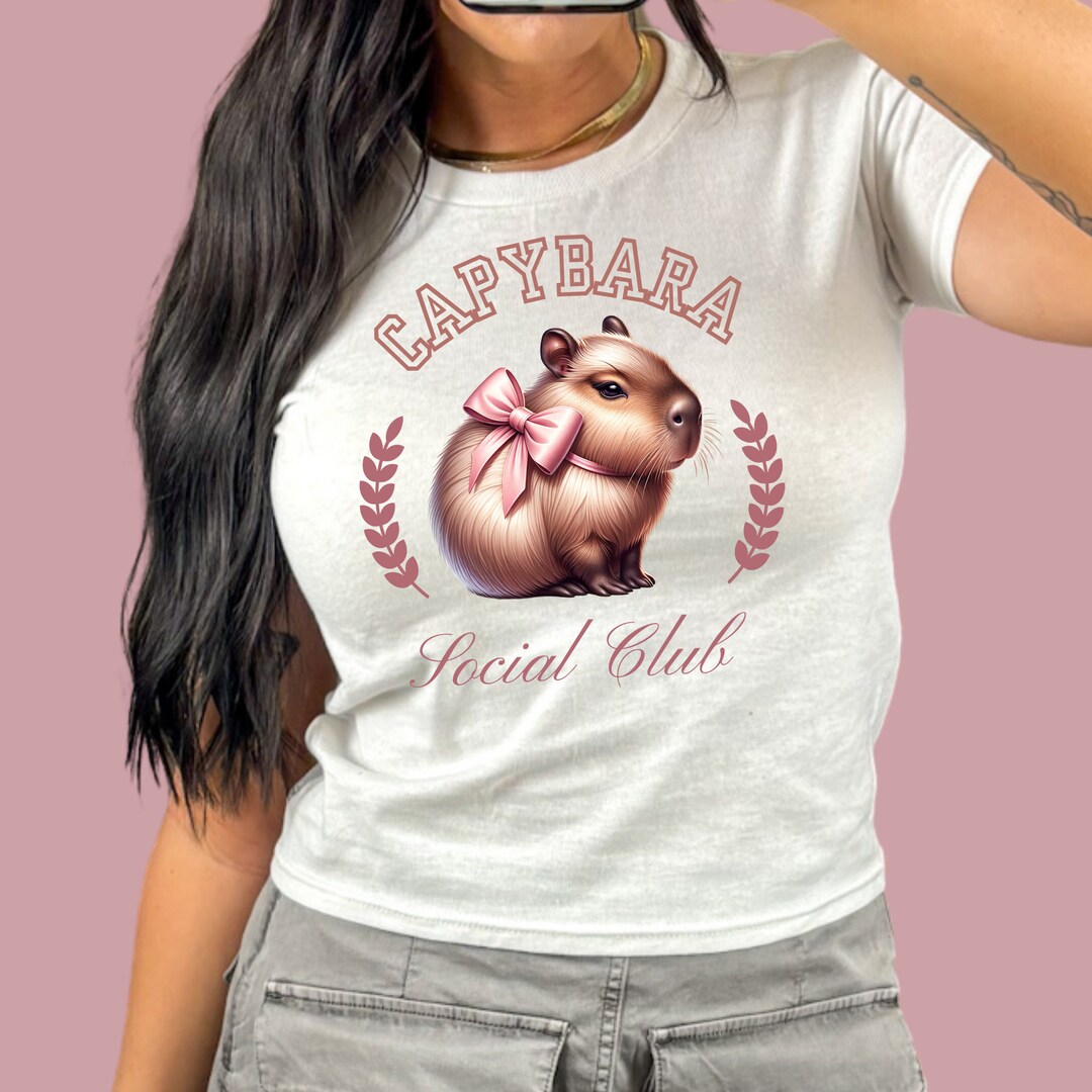 Capybara Social Club Y2K Baby Tee Aesthetic Capy Trendy Women's Tee ...