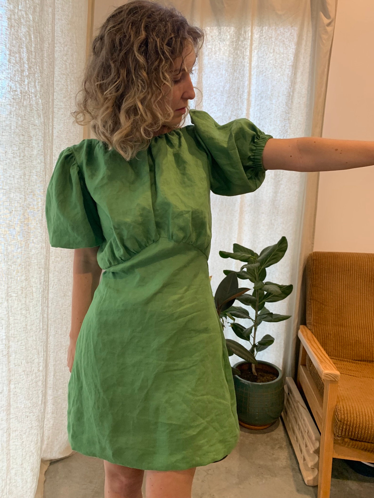 Fleur Dress Digital Sewing Pattern, (size 6-28 AU), Puff Sleeve Dress ...