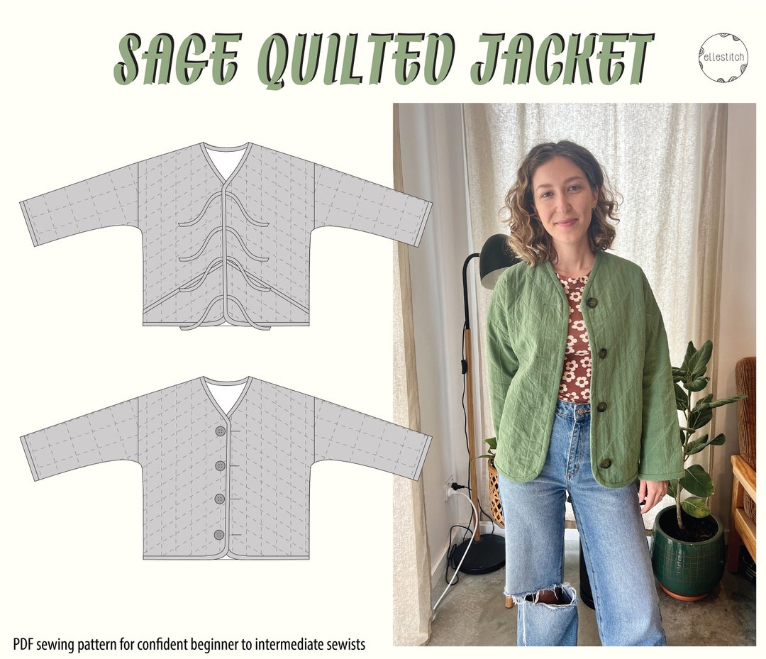 Sage Jacket PDF Sewing Pattern sizes 4-24, Quilted Jacket Sewing ...