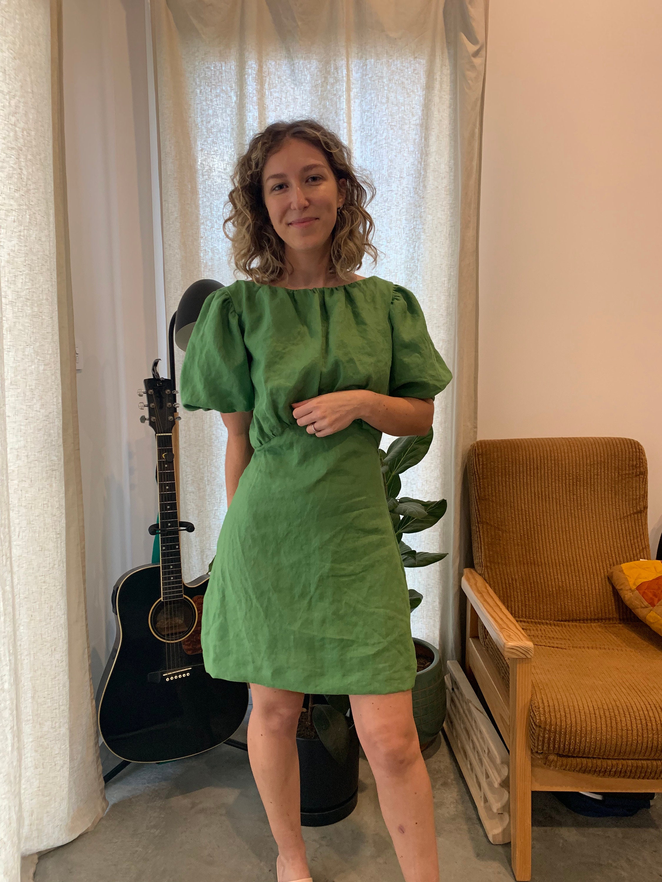 Fleur Dress Digital Sewing Pattern, size 6-24 AU, Puff Sleeve Dress ...