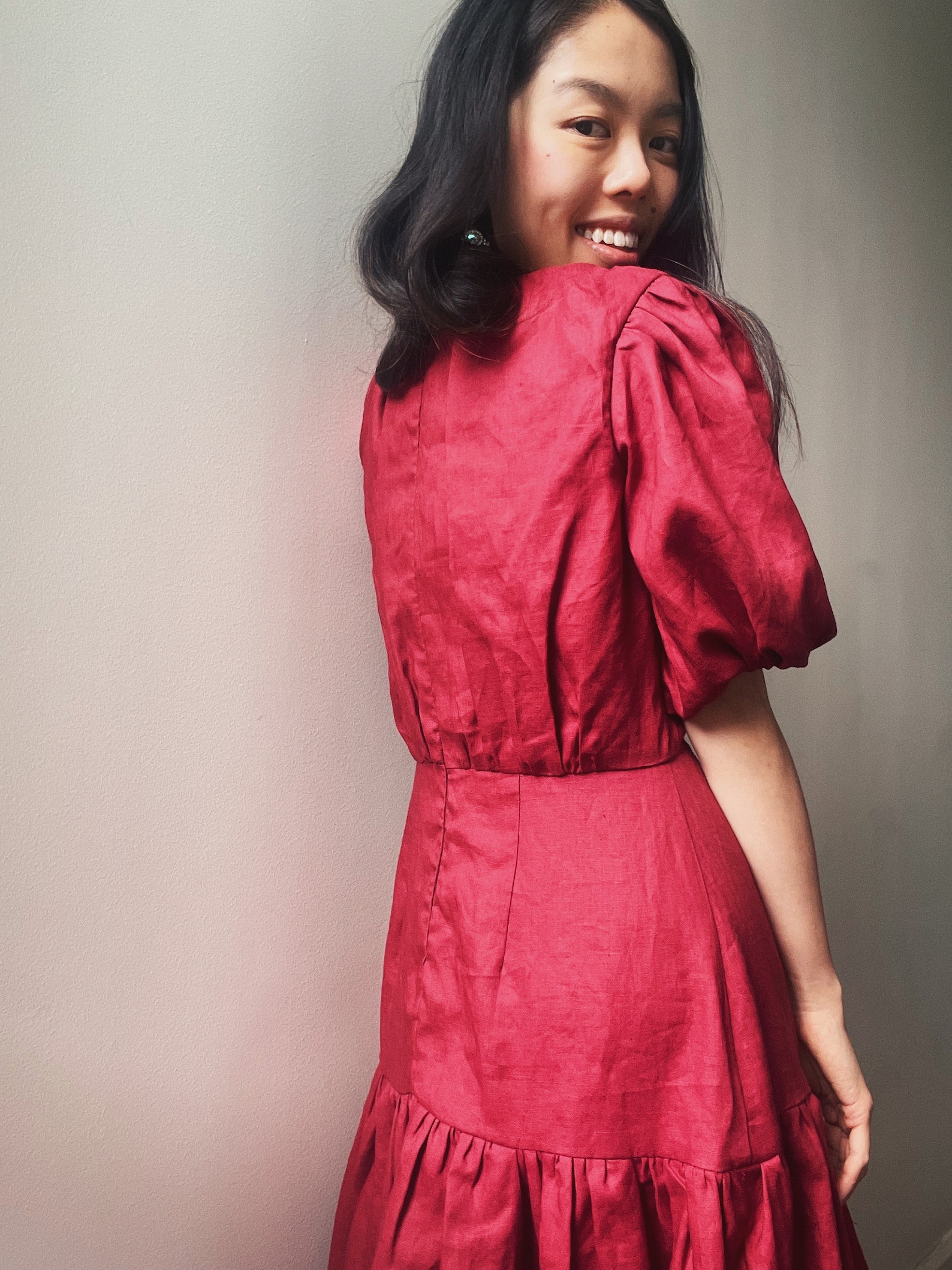 Fleur Dress Digital Sewing Pattern, size 6-24 AU, Puff Sleeve Dress ...