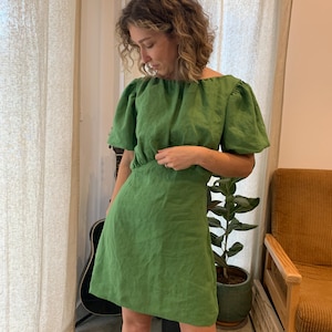 Fleur Dress Digital Sewing Pattern, (size 6-28 AU), Puff Sleeve Dress ...