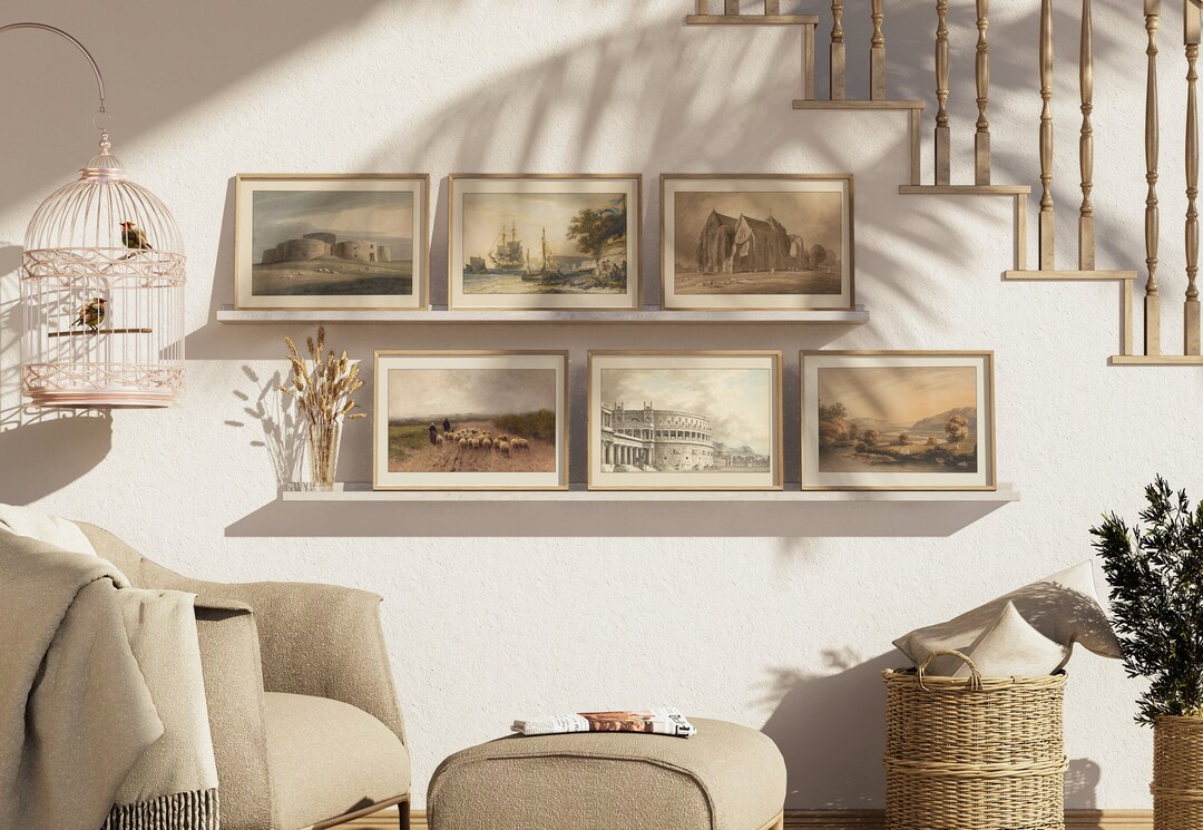 Vintage Gallery Wall Set Wall Print Set Eclectic Farmhouse Home Decor ...