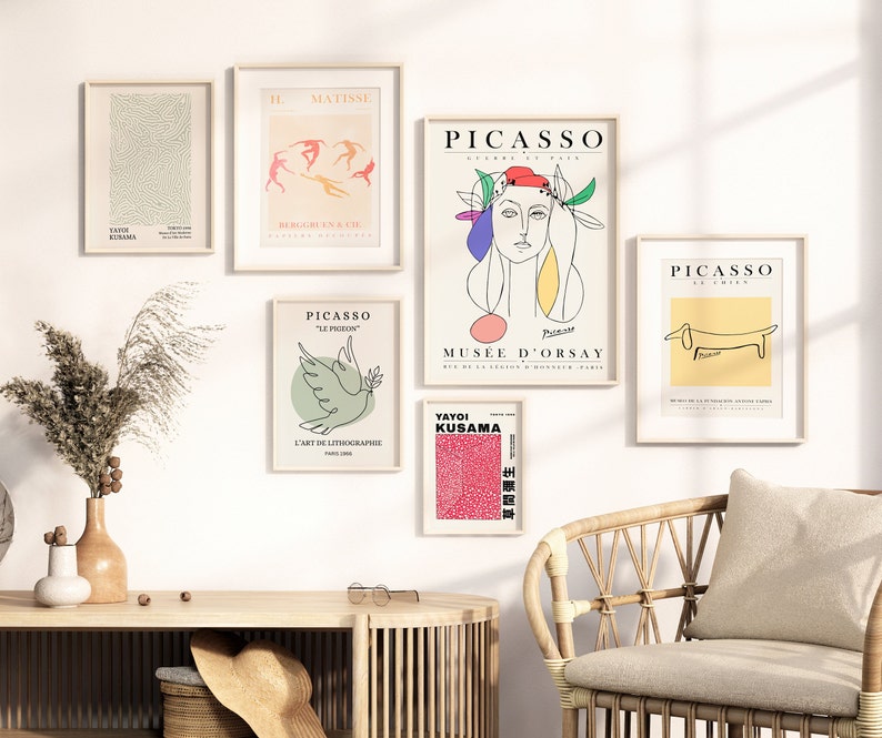 Matisse and Picasso Wall Art, Neutral Wall Art Set of 30 Prints, Print ...