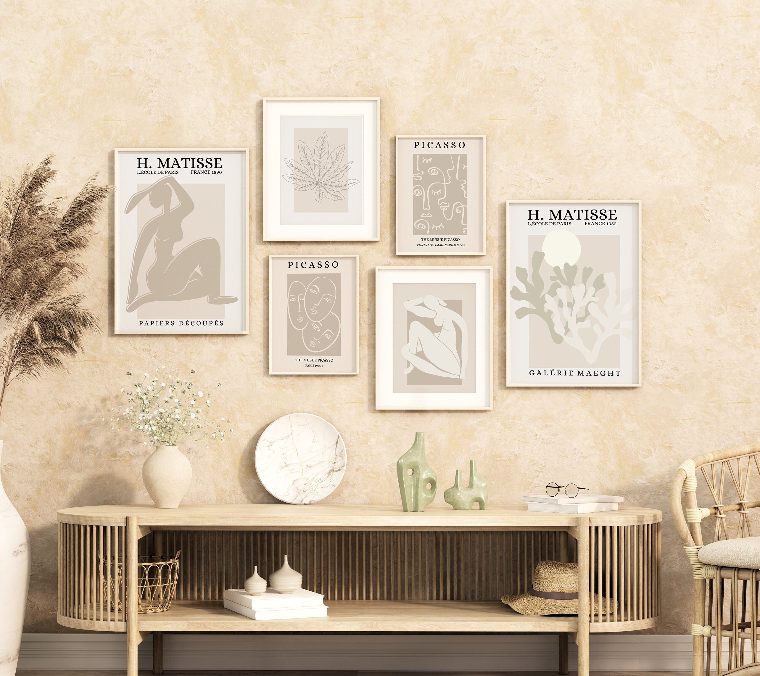 Matisse and Picasso Wall Art, Neutral Wall Art Set of 30 Prints, Print ...