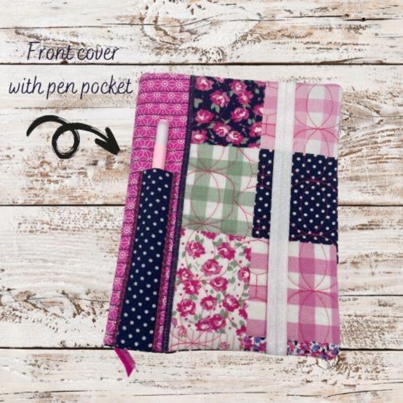 Notebook/journal Cover, Pokadot/flower , Quilted Cover, Fabric Cover, Back to School - Etsy
