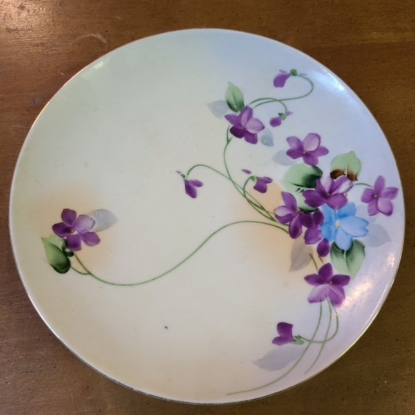 Purple Flower Plate - Etsy