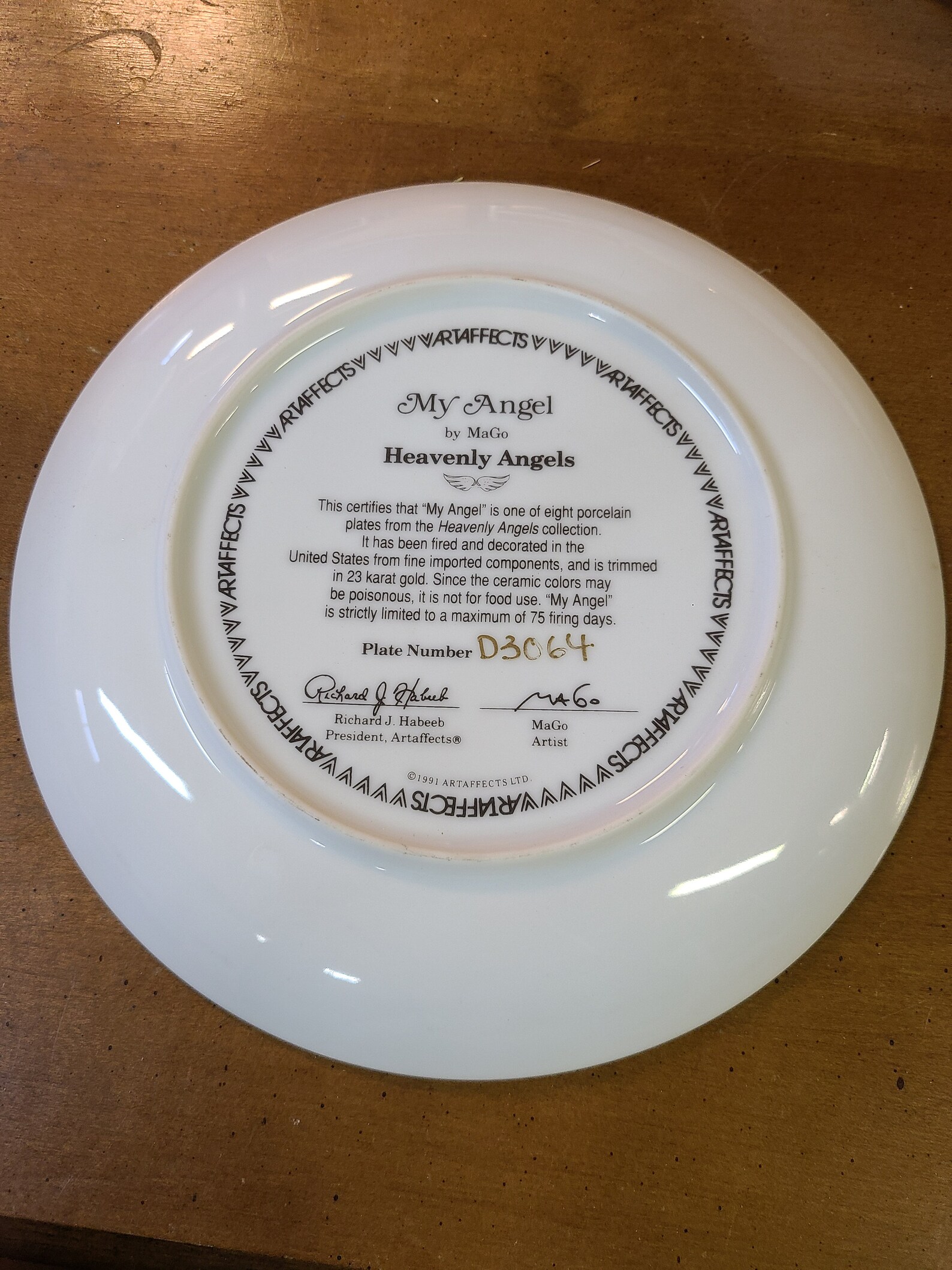 1991 Heavenly Angels Plate Collection by Mago - My Angel - Etsy