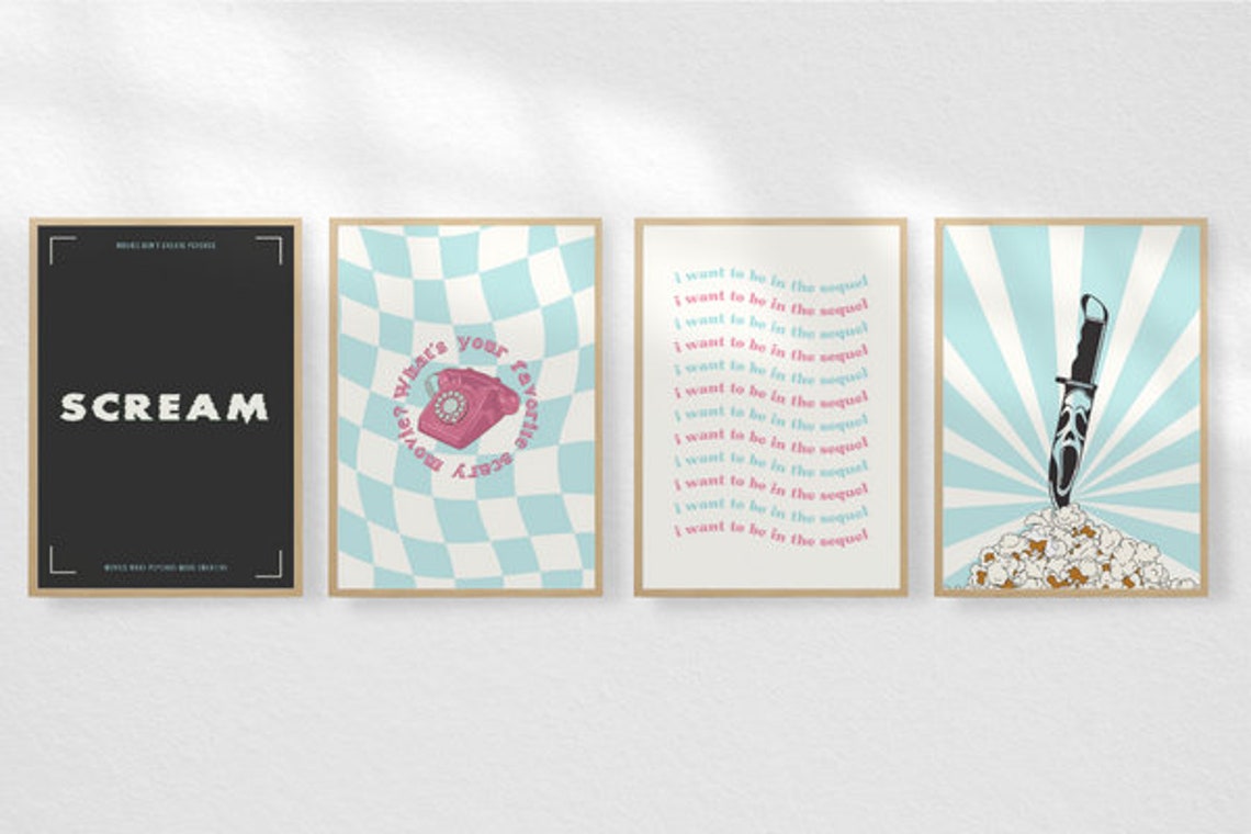 Scream Movie Poster Set | Scream, Ghostface, Horror Movie, Scary Movie ...
