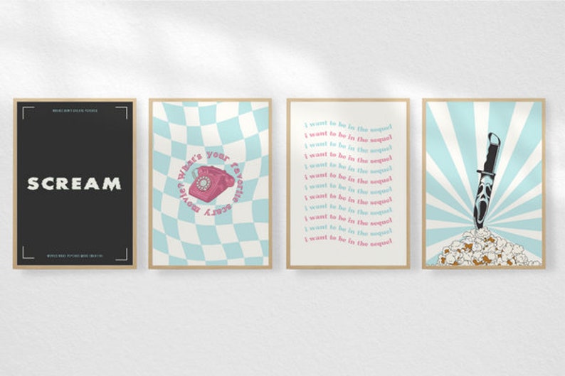 Scream Movie Poster Set | Scream, Ghostface, Horror Movie, Scary Movie ...