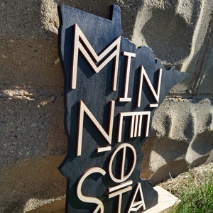 Modern Minnesota Wood Wall Decor | Minnesota State Sign | Home State ...