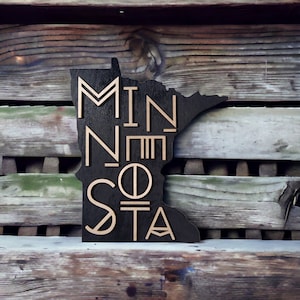 Modern Minnesota Wood Wall Decor | Minnesota State Sign | Home State ...